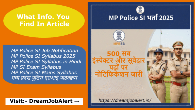 MP Police SI सिलेबस 2025 प्रारंभिक और मुख्य परीक्षा का विस्तृत ...